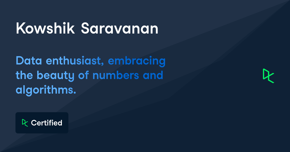 Kowshik Saravanan - BI Engineer