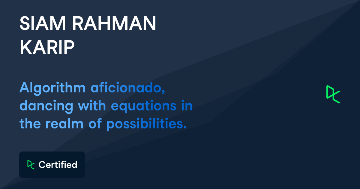SIAM RAHMAN KARIP - Researcher