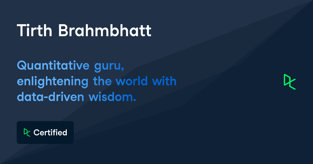 Tirth Brahmbhatt - Data Processing Specialist