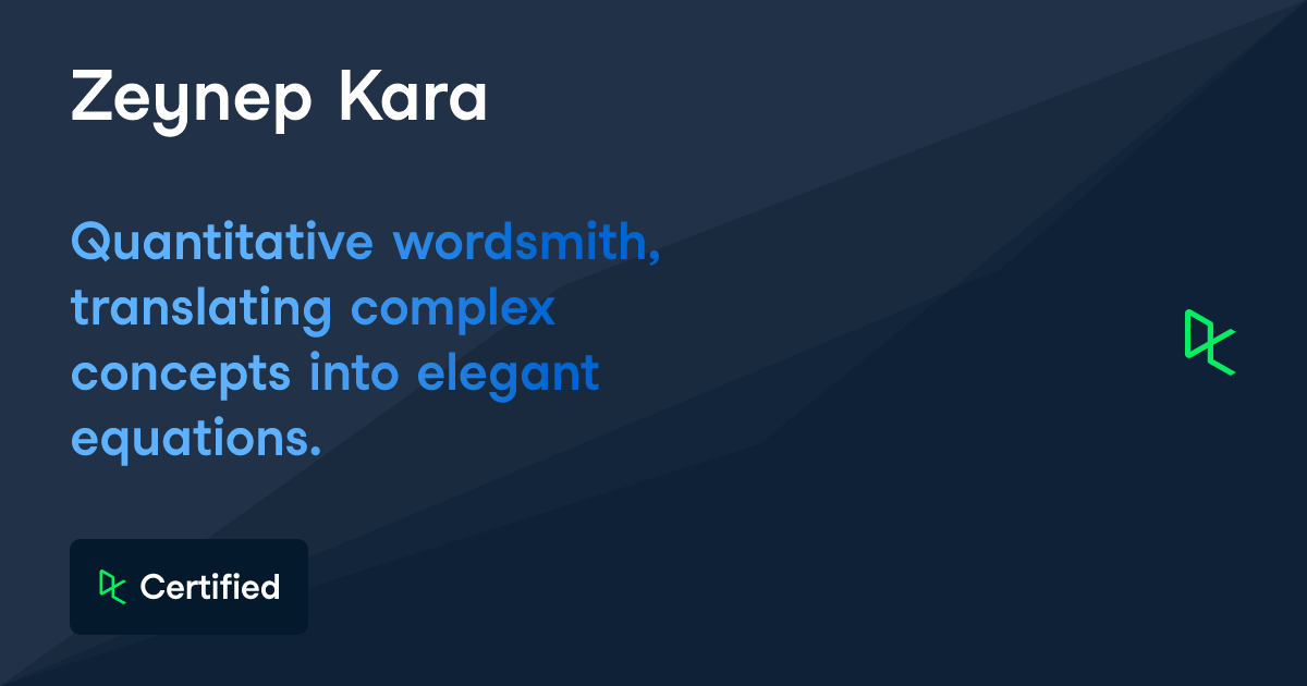 Zeynep Kara - Data Scientist