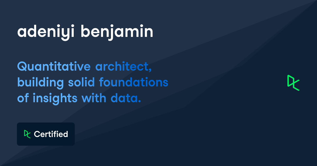 adeniyi benjamin - Data Analysis